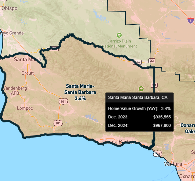 Santa Barbara, CA Home Value Growth Slows to 3.4% YoY Entering 2025 ...